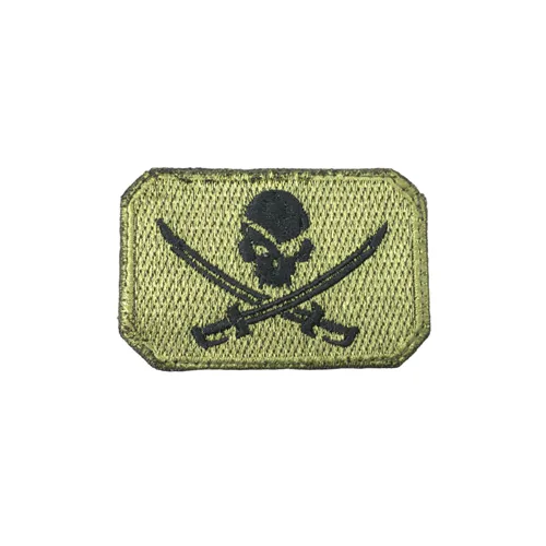 Patch Bordado – Caveira Pirata Verde - Patch Bordado – Caveira Pirata Verde - FIO DE OURO