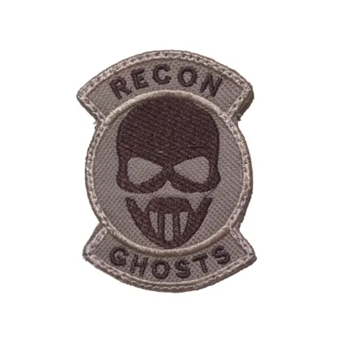 Patch Bordado – Recon Ghost Bege - Patch Bordado – Recon Ghost Bege - FIO DE OURO
