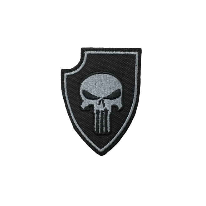 Patch Bordado – Justiceiro (preto/cinza) - Patch Bordado – Justiceiro (preto/cinza) - FIO DE OURO