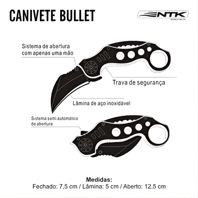 Canivete Bullet NTK - Canivete Bullet NTK - NAUTIKA